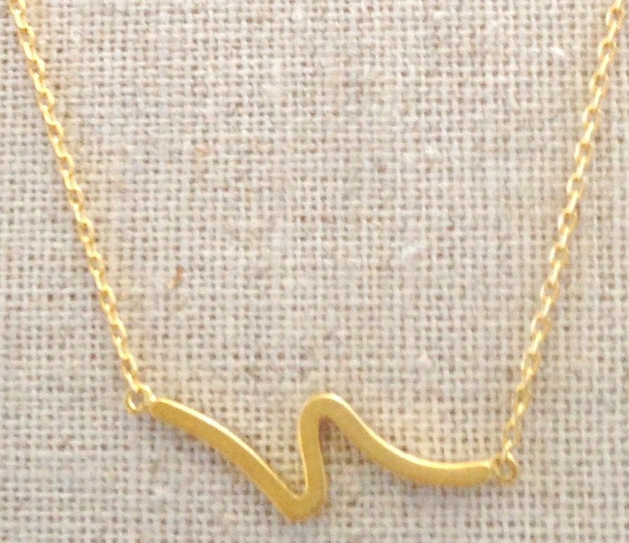 Zig Zag Necklace, Zig Zag Charm Necklace on Luulla